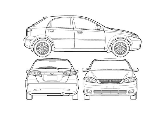 Download drawing Chevrolet Optra 5-door Hatchback 2007 in ai pdf png svg formats